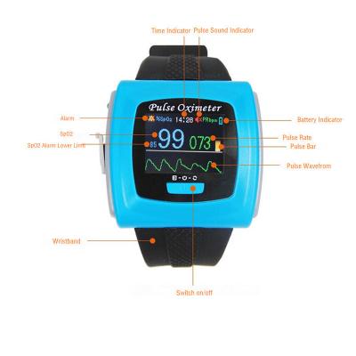 China Watch type Wrist Finger Tip Pulse Oximeter 24 hours Pulse Rate Spo2 Monitor for sale