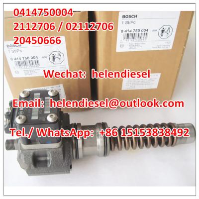 China Genuine New  Unit Pump 0414750004 , 0 414 750 004, KHD 2112706 , 02112706 , 20450666 , 2045 0666 , DEUTZ - for sale