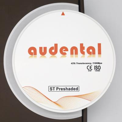 China ST/DST Pre Shaded Dental Zirconia Block Super Translucency Disc 98mm for sale