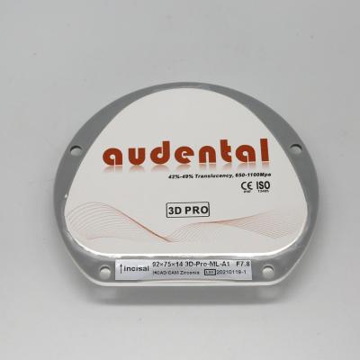 China Smooth Surface Dental Zirconia Block with and Translucency 42-49% for sale