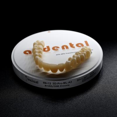China Multilayer Monolithic Zirconia Bridge Blocks 3D Pro 6 Layers for sale