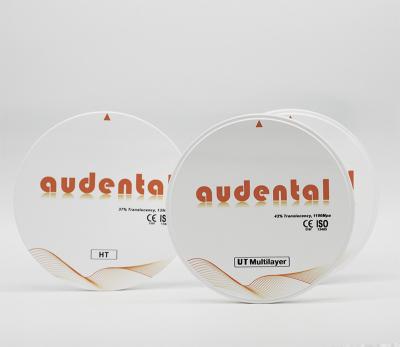 China Utral 49% Translucency Multilayer Zirconia Block Round Disc Shaped for sale