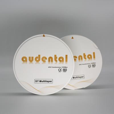 China Smooth Vita 16 ST/DST Multilayer Zirconia Block With 18mm 43% Translucency Flexural Strength for sale