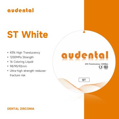 China Flexural Strength Multilayer Zirconia Blocks 43% Translucency For Dental Restorations for sale