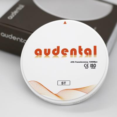 China ST/DST White Dental Zirconia Block with 1200Mpa High Strength and 43% Translucency OEM/ODM for sale