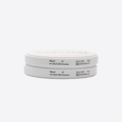 China Half Denture Indications ST/DST White Dental Zirconia Block with White Liquid Supply Abiity 2000 Pcs Per Week for sale