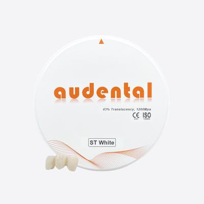 China Strength ST/DST White Zirconia Block Carton Packaging 41-43% Translucent Dental Restorations for sale