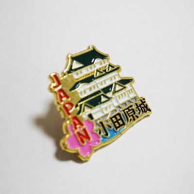 China Custom Iron Metal Soft Enamel Pin Souvenir 27mm Gold Electroplated for Japan Tour for sale