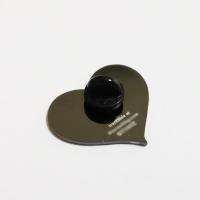 China Heart Shape Semi Cloisonne Lapel Pins 1.5 Inch Gun Metal Finish Cancer Care Organization for sale