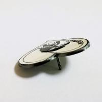 China Heart Shape Semi Cloisonne Lapel Pins 1.5 Inch Gun Metal Finish Cancer Care Organization for sale
