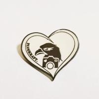 China Heart Shape Semi Cloisonne Lapel Pins 1.5 Inch Gun Metal Finish Cancer Care Organization for sale
