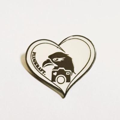 China Heart Shape Semi Cloisonne Lapel Pins 1.5 Inch Gun Metal Finish Cancer Care Organization for sale