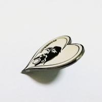 China Heart Shape Semi Cloisonne Lapel Pins 1.5 Inch Gun Metal Finish Cancer Care Organization for sale