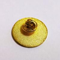 China Round Iron Stamped Hard Enamel Pins 20mm 1.2mm Gold Plated Rubber Clutch for sale