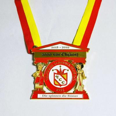 China German Style Carnival Medal Diecast 2.5mm Zinc Alloy with White Felt Back for Clubs for sale