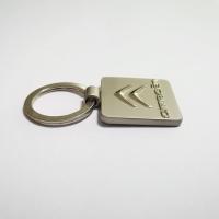 China Square Citroen VIP Promotional Metal Keychain 30x30mm 3.5mm Thick Zinc Alloy for sale