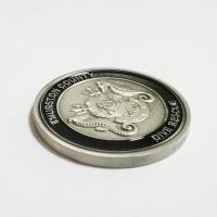 China Dive Rescue 3D Relief Brass Metal Coins Antique Silver Plating Soft Enamel 1.5 Inch 3mm for sale