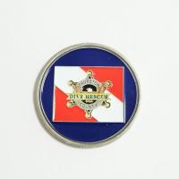 China Dive Rescue 3D Relief Brass Metal Coins Antique Silver Plating Soft Enamel 1.5 Inch 3mm for sale