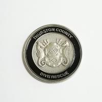 China Dive Rescue 3D Relief Brass Metal Coins Antique Silver Plating Soft Enamel 1.5 Inch 3mm for sale