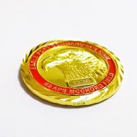 China 1.75 Inch Custom Gold Plated Metal Coin 3D Design Oblique Edge Soft Enamel for sale