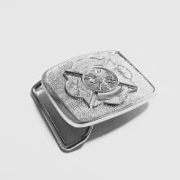 China Zinc Alloy Die Casting 2.5 Inch Fire Department Metal Belt Buckle Silver for sale