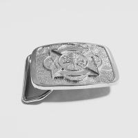 China Zinc Alloy Die Casting 2.5 Inch Fire Department Metal Belt Buckle Silver for sale