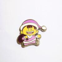 China 30x30mm Christmas Lapel Pin Zinc Alloy Die Casting Hard Enamel Glitter for sale