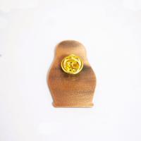 China Custom Epoxy Coated Antique Copper Russian Nesting Doll Lapel Pins 40x25mm Iron for sale
