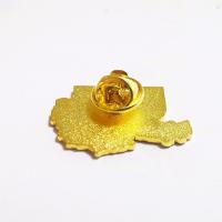 China Custom Soft Enamel Austria Map Lapel Pin 30mm Gold Finish Epoxy Coated Patriotism for sale