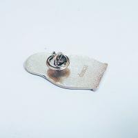China Custom Stamped Iron Soft Enamel Pins 40x25mm with Epoxy Coating and Butterfly Clutch for sale