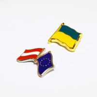 China Custom Soft Enamel Country Flag Lapel Pin Badge 22mm Iron with Epoxy Coating for sale