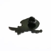 China Custom Dyed Black Soft Enamel Lapel Pins 40x35mm Stamped Ninja Design Iron Metal for sale