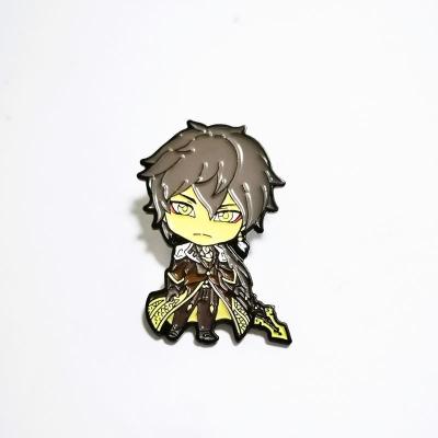 China Custom Anime Ninja Soft Enamel Pins 40x28mm Dyed Black Finish Rubber Clutch for sale