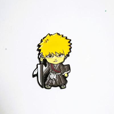 China 40x28mm Stamped Iron Soft Enamel Lapel Pins with Black Rubber Clutch for sale