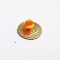 China Custom Iron Stamped Round Lapel Pins 25mm Epoxy Domed Rubber Clutch for sale