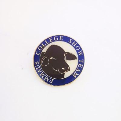 China Custom Iron Stamped Round Lapel Pins 25mm Epoxy Domed Rubber Clutch for sale