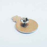 China Custom Soft Enamel Pins 40x27mm Bottle Shape Silver Plating Epoxy Dome Lapel Pins for sale