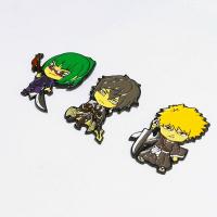 China Custom Soft Enamel Lapel Pins 40x28mm Comic Ninja Stamped Iron with Dyed Black Finish for sale