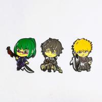 China Custom Soft Enamel Lapel Pins Ninja Design Stamped Iron 40x28mm Dyed Black Finish for sale