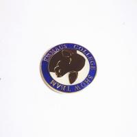 China Custom Iron Stamped Round Lapel Pins 25mm Epoxy Domed Rubber Clutch for sale