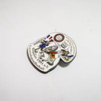 China Custom Soft Enamel Pins 32x30mm Antique Silver Finish German Carnival Design for sale