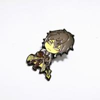 China Custom Anime Ninja Soft Enamel Pins 40x28mm Dyed Black Finish Rubber Clutch for sale