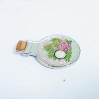 China Custom Soft Enamel Perfume Bottle Pin 40x27mm Iron Glitter Epoxy Domed Metal Clutch for sale