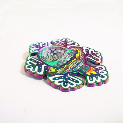 China Custom 2.5 Inch Snowflake Soft Enamel Pins Die Casted Rainbow Plated Zinc Alloy Lapel Pins for sale