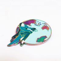 China Custom Soft Enamel Pins 59x45mm Rainbow Plated Earth Protection Zinc Alloy Two Posts for sale