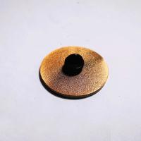 China Custom 1.5 Inch Round Die Struck Metal Pin Badge Antique Copper 3D Design for sale
