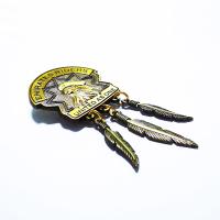 China Custom 3D Antique Bronze Zinc Alloy Dangle Lapel Pin 40mm with Butterfly Clutch for sale