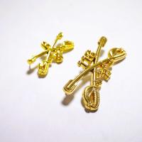 China Gold Zinc Alloy 3D Custom Metal Pin Badges 1.5 Inch with 2 Posts Rubber Clutches for sale