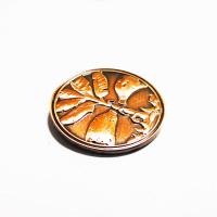 China Custom 1.5 Inch Round Die Struck Metal Pin Badge Antique Copper 3D Design for sale