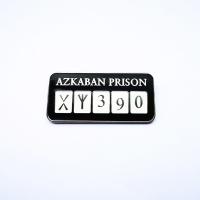 China Custom Hard Enamel Lapel Pin Iron Silver Finish Azkaban Prison Theme Butterfly Clutches 2 Posts for sale